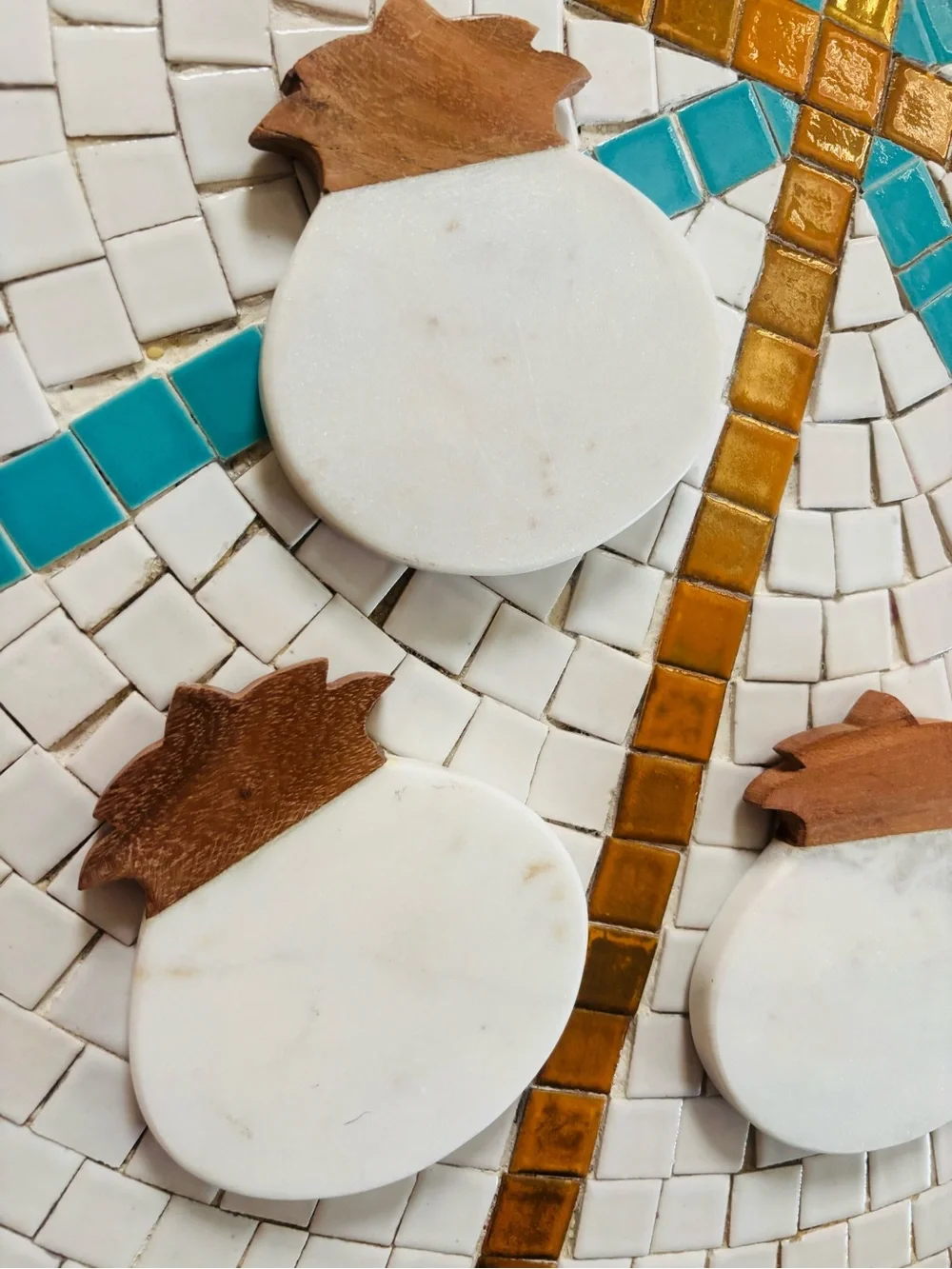 Dining | Pineapple Coaster Set Wood Stone | Poshmark